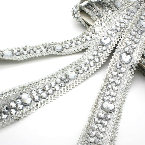 SILVER RHINESTONE TRIM - sarahi.NYC – Sarahi.NYC